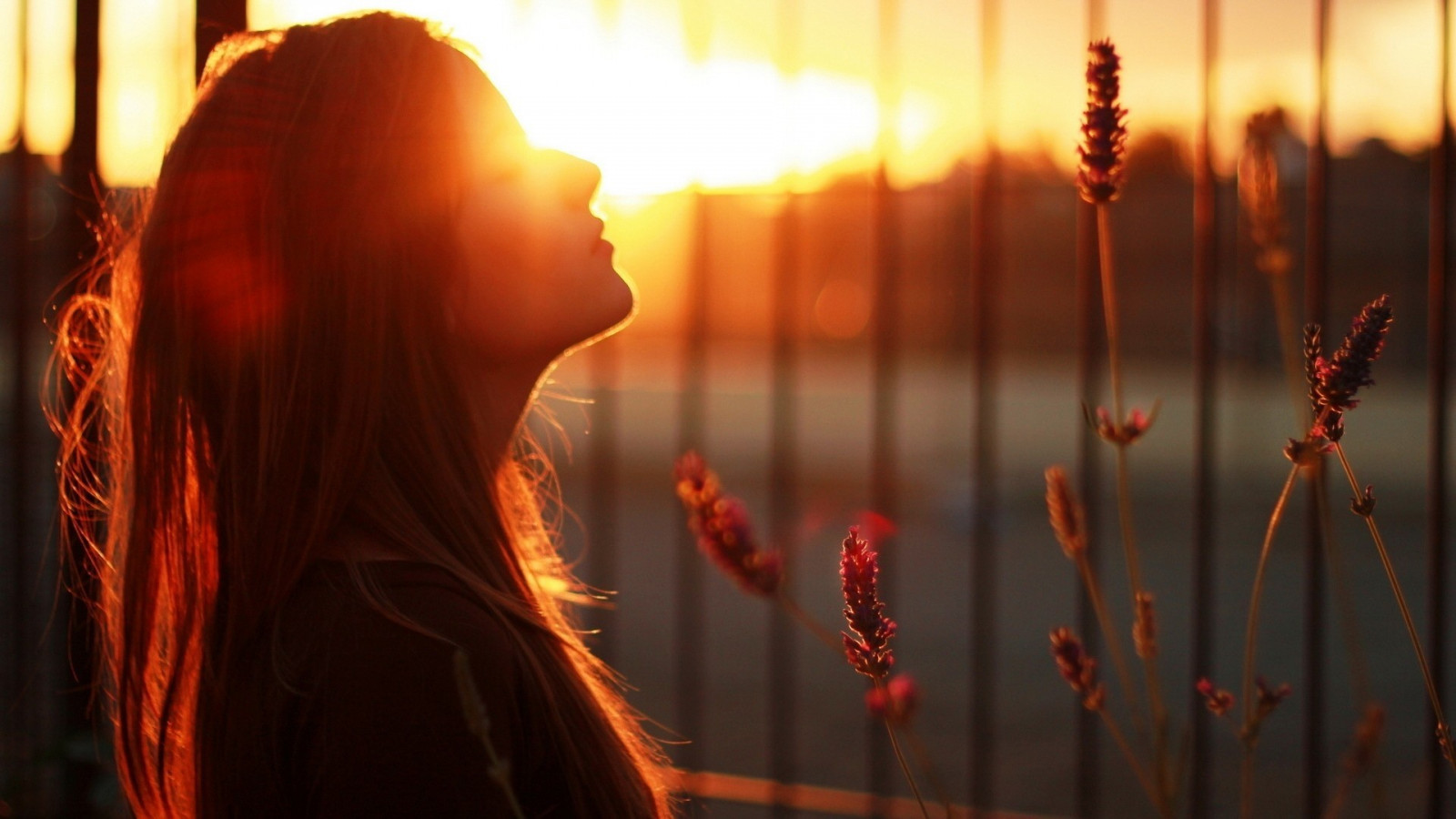 Wallpaper Temple Sunlight Women Outdoors Sunset Closed Eyes
