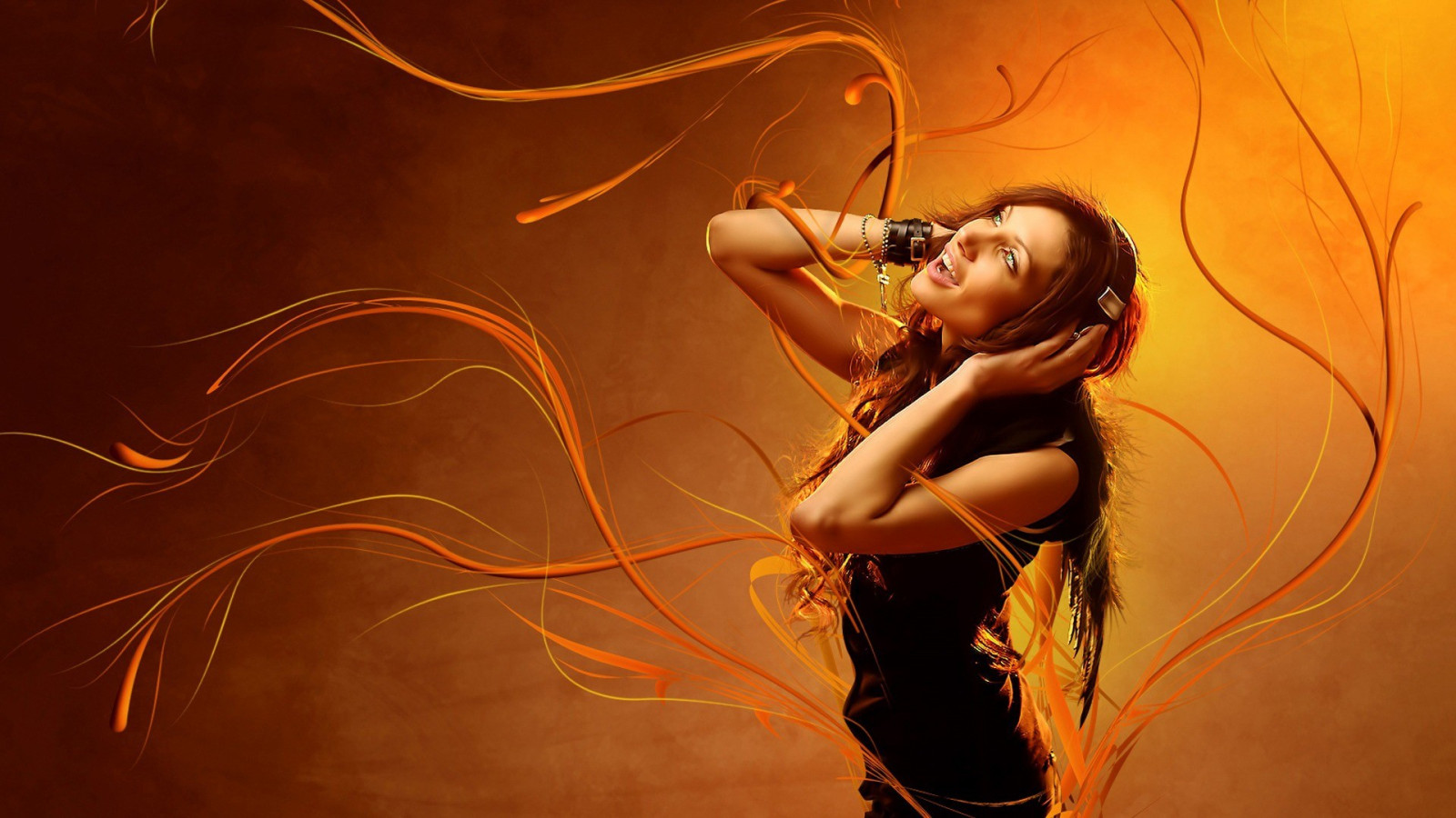 Papel De Parede Ilustração Arte Digital Mulheres Morena Música