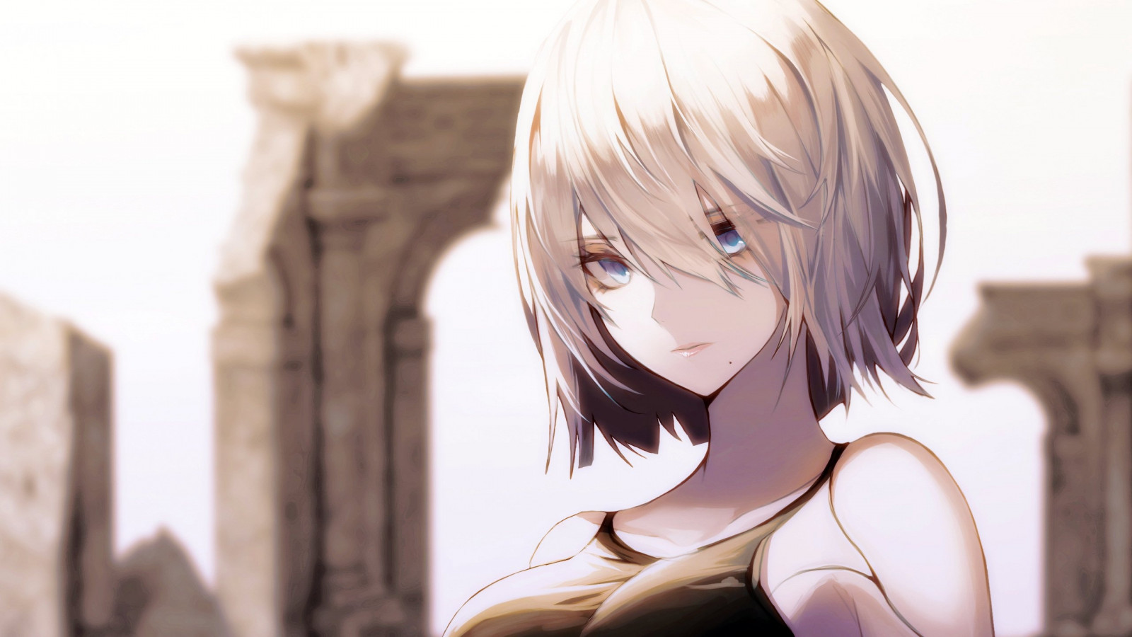 Wallpaper : A2 Nier Automata, white hair, blue eyes 2560x1440 - Inrro ...