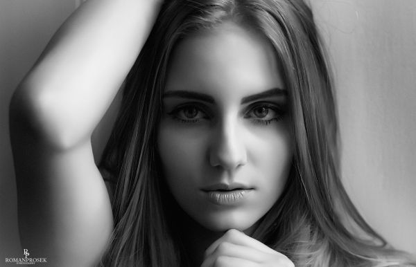 Wallpaper Women Blonde Face Portrait Green Eyes Roman Prosek