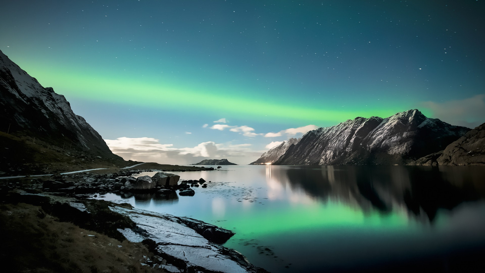 Bakgrundsbilder : bergen, natt, sjö, natur, reflexion, månsken ...