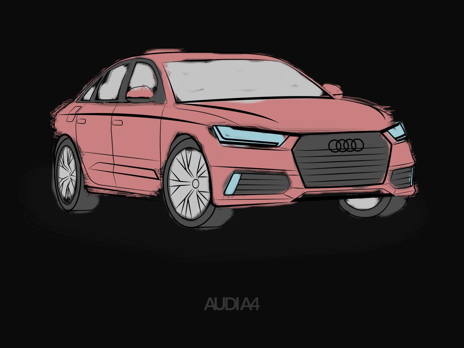 Wallpaper : 1600x1200 px, Audi A4, car, drawing 1600x1200 - - 1072875 ...