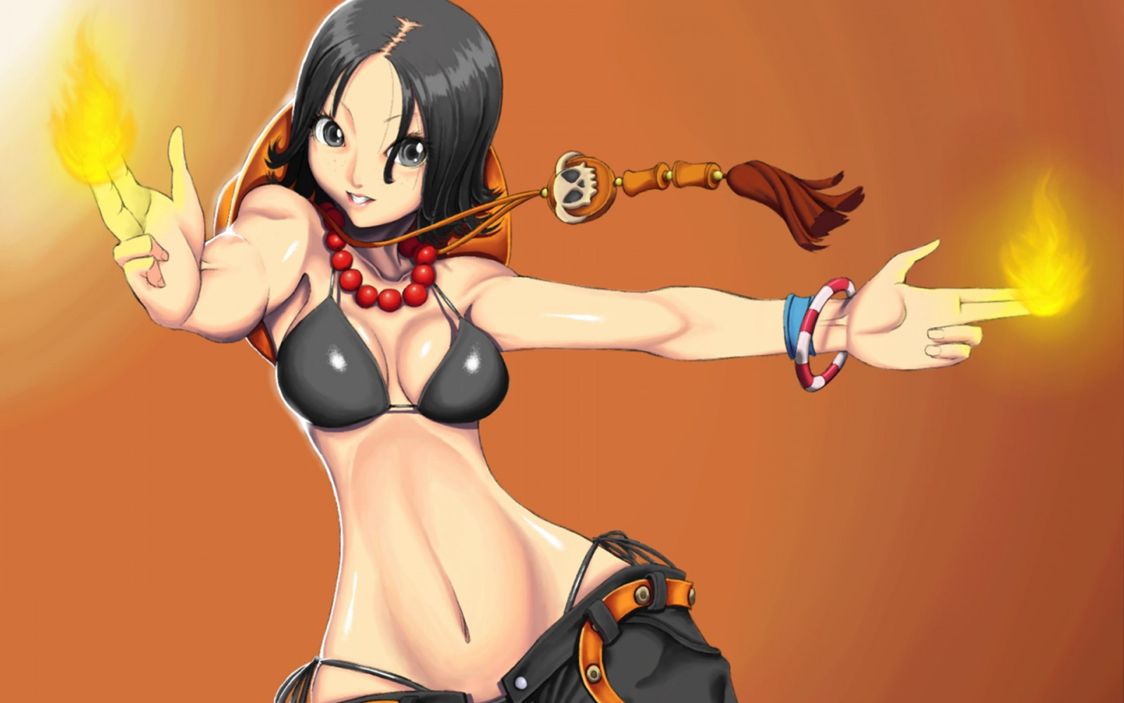 Wallpaper Illustration Anime Girls Cartoon Black Hair One Piece