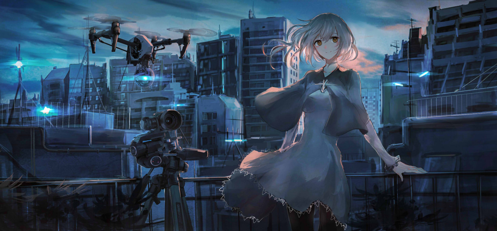 Wallpaper : illustration, futuristic, anime girls 2511x1167 - a0a0a0 ...