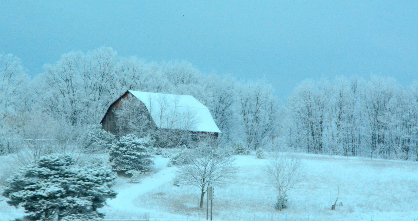 Wallpaper : trees, snow, cold, fall, mi, barn, hill, icy, frosted ...