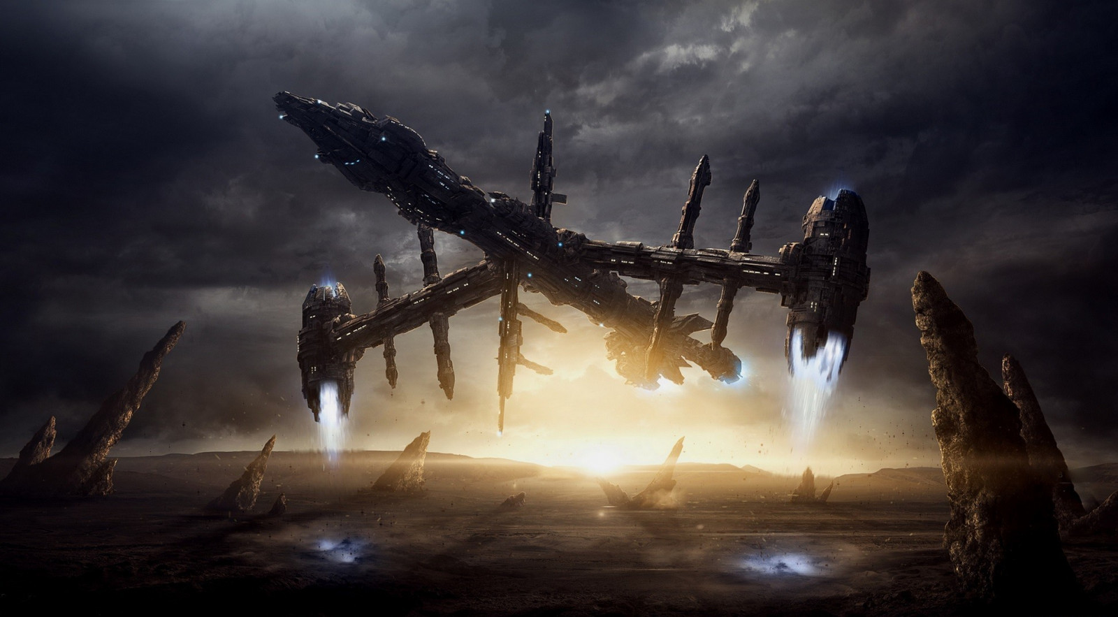 Wallpaper : sunlight, night, sky, artwork, evening, science fiction ...