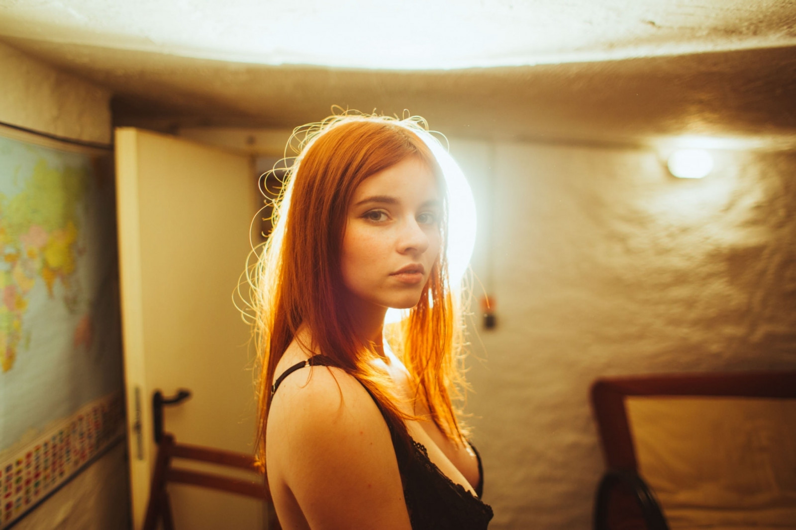 Wallpaper Women Portrait Face Redhead Cleavage Bra 2048x1366 Motta123 1144252 Hd