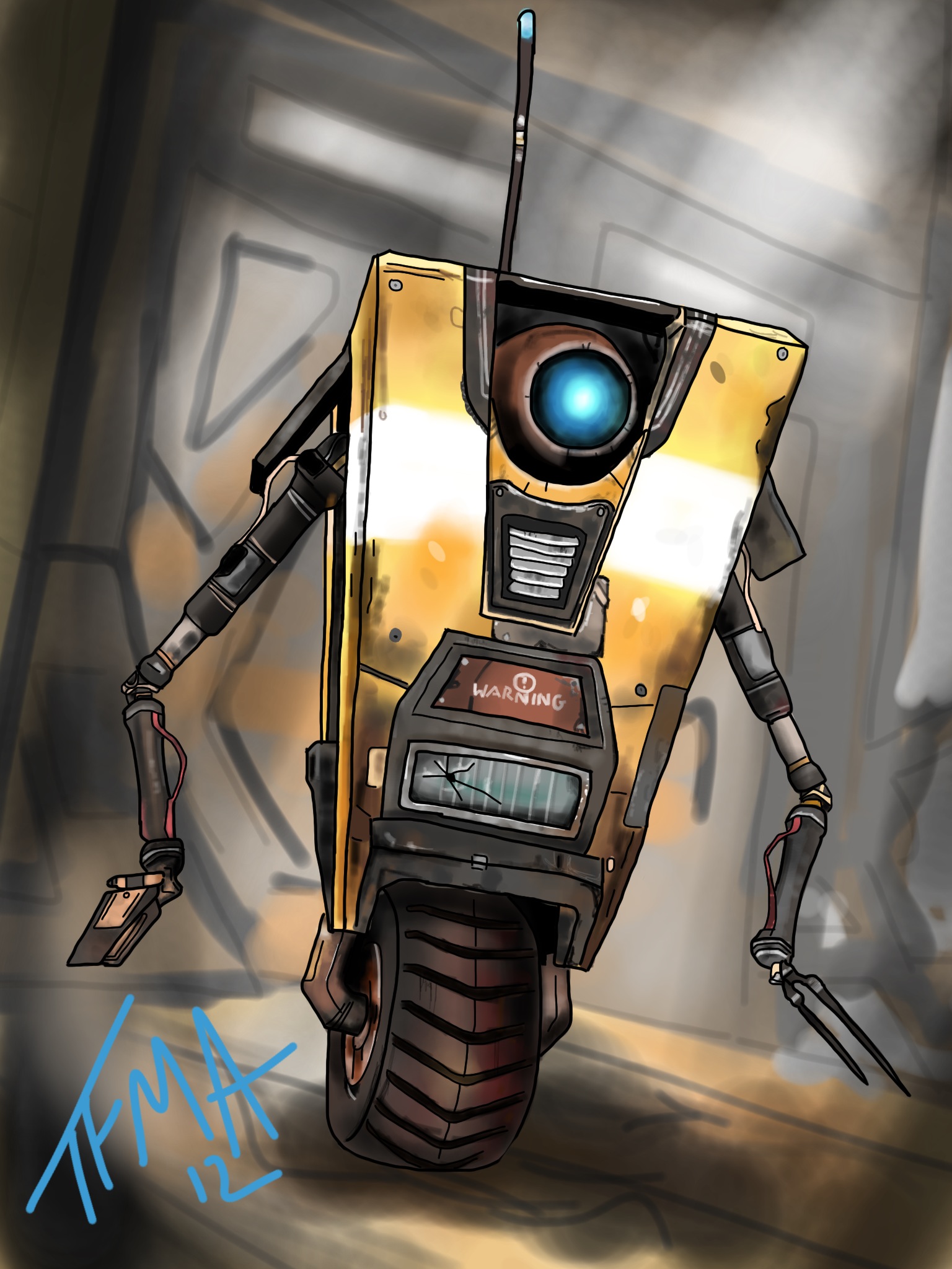 Baggrunde : Borderlands, game poster, claptrap, robot, Video Game Art ...