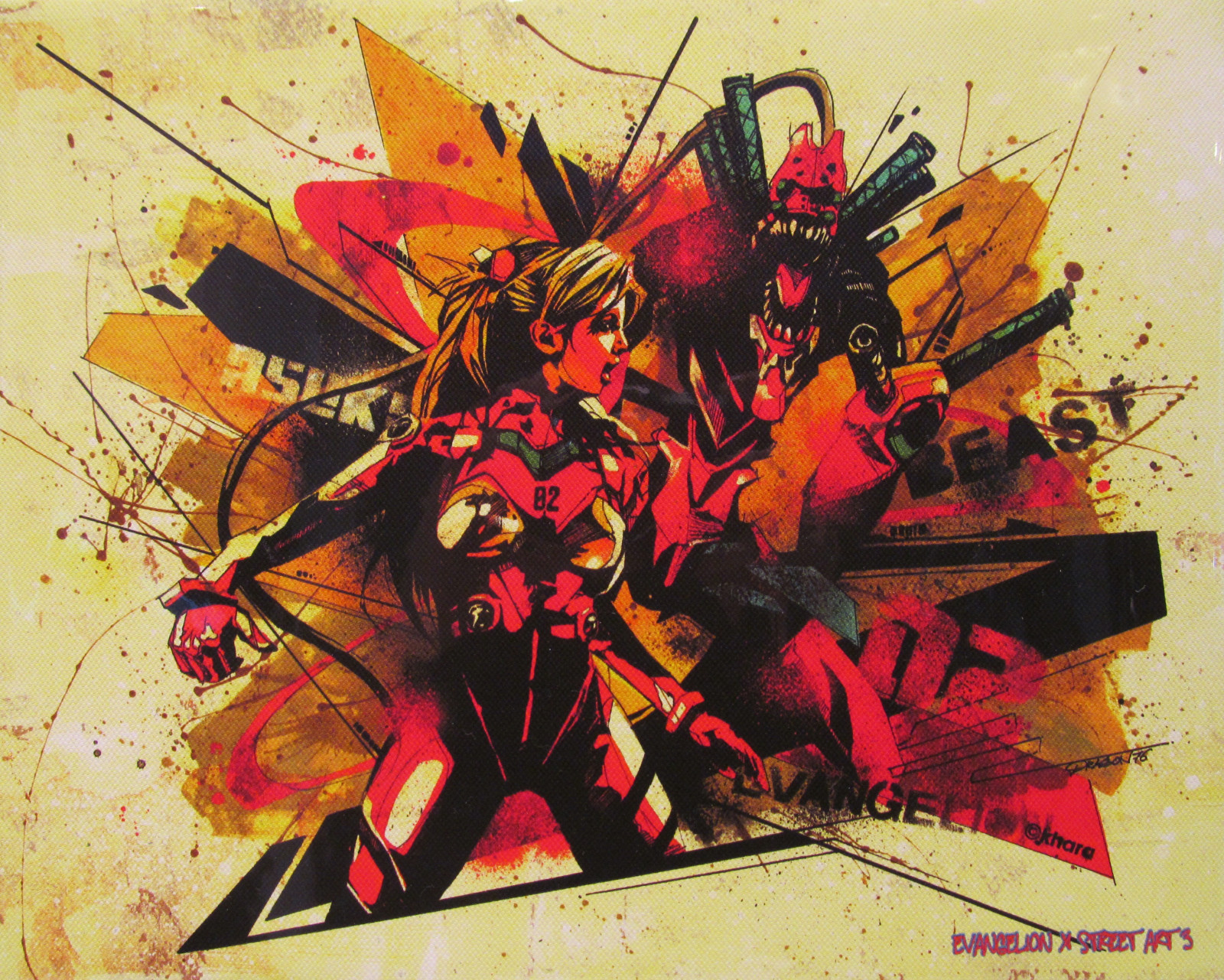 Wallpaper Lukisan Ilustrasi Gadis Anime Neon Genesis Evangelion