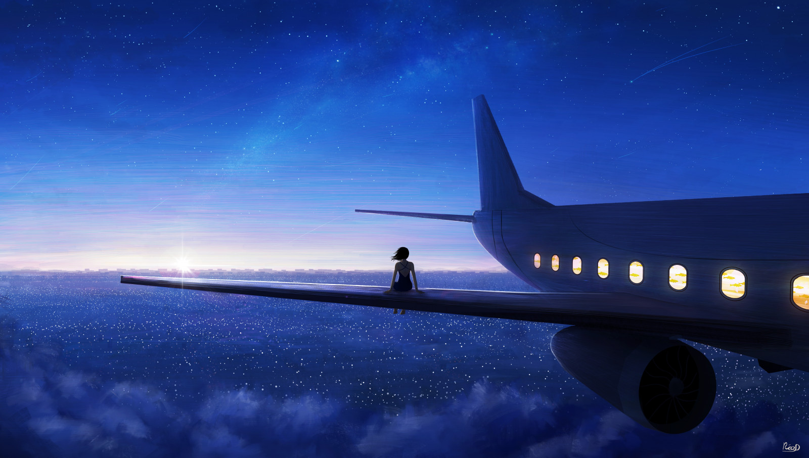 Wallpaper Starry Night Anime Girls 6194x3508 Lunadelmar 2167987
