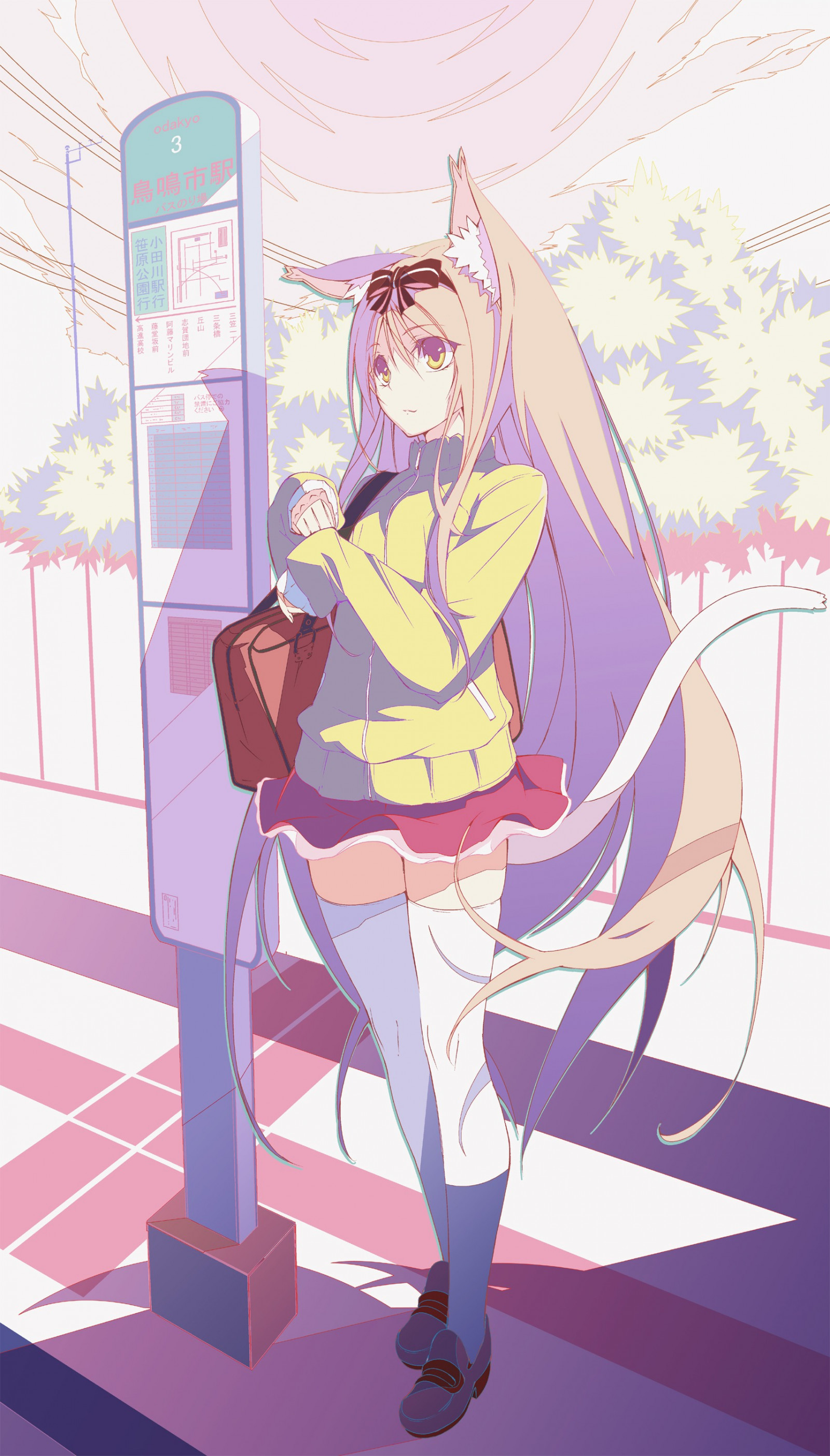 Wallpaper : ilustrasi, gadis anime, telinga hewan, gambar kartun ...