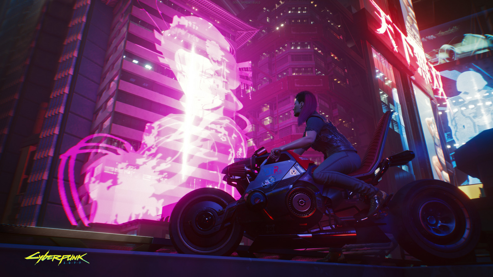 Wallpaper Biker Girl Cyberpunk 2077 Video Game Art City Video