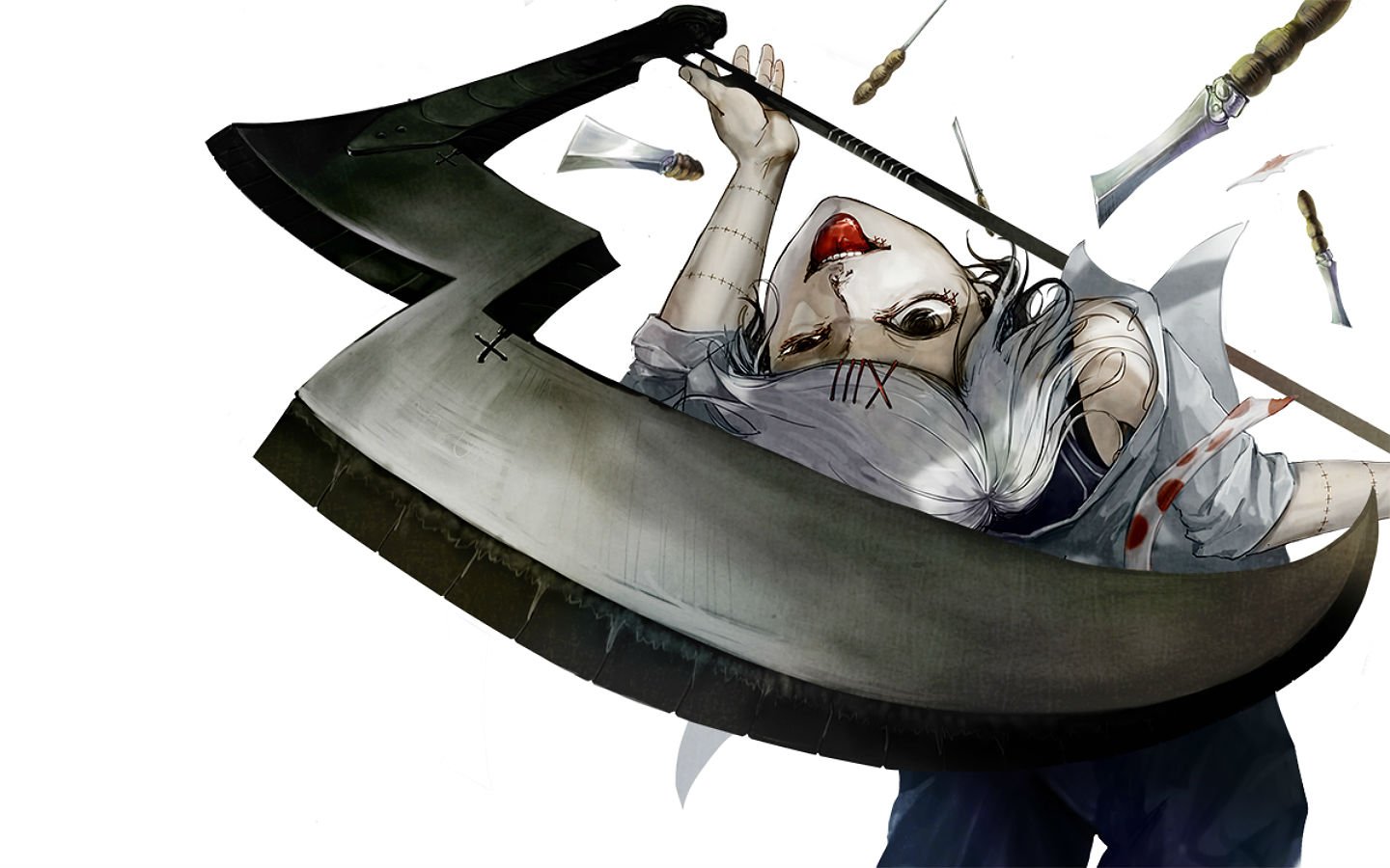 Sfondi : 1440x900 px, nero, occhi, ghoul, capelli, Juzo, coltello ...