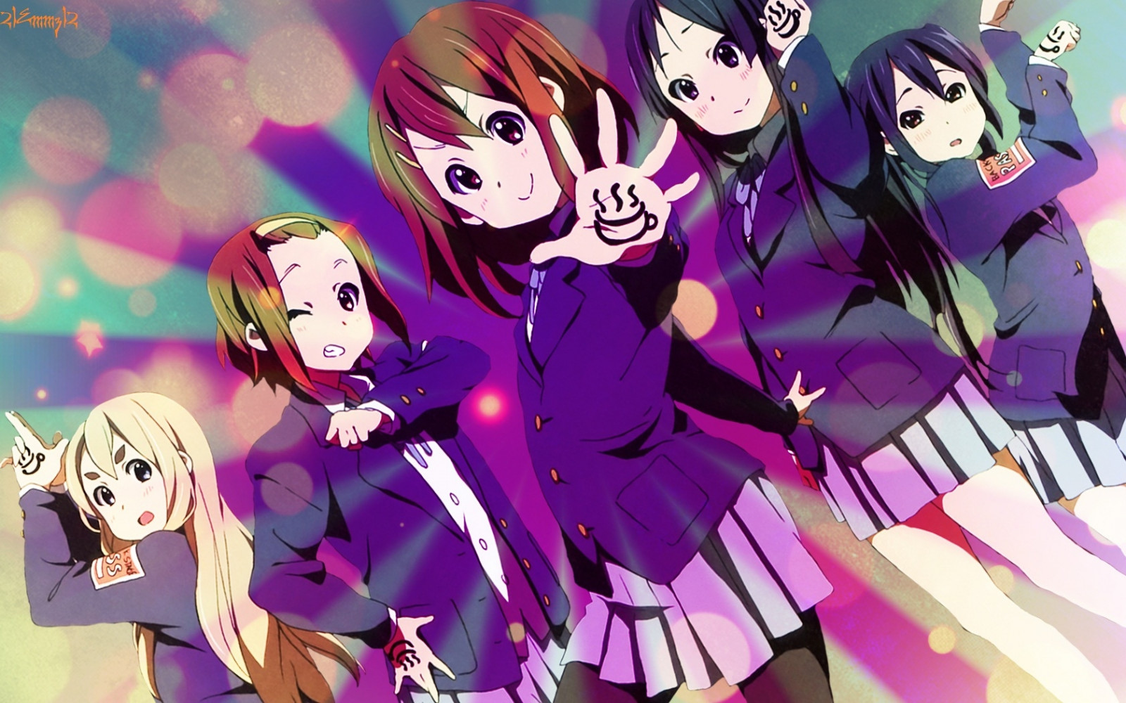 วอลเปเปอร์ : K ON, Akiyama Mio, Hirasawa Yui, Tainaka Ritsu, Kotobuki ...