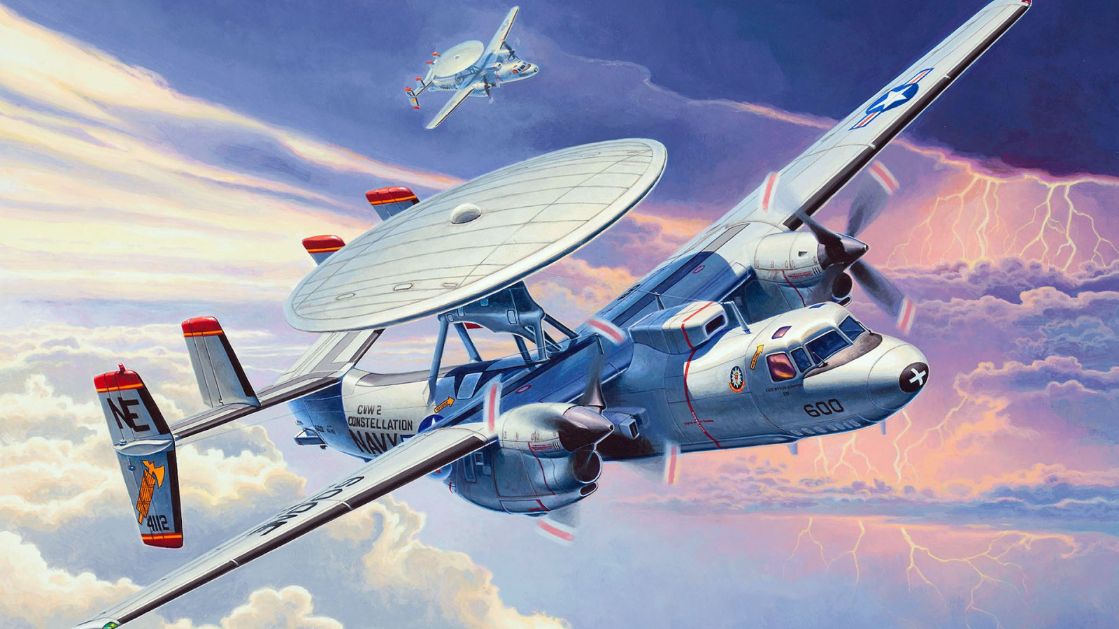 วอลเปเปอร์ : Grumman E 2 Hawkeye, งานศิลปะ, อากาศยาน, ยานพาหนะ, ตัวเลข ...