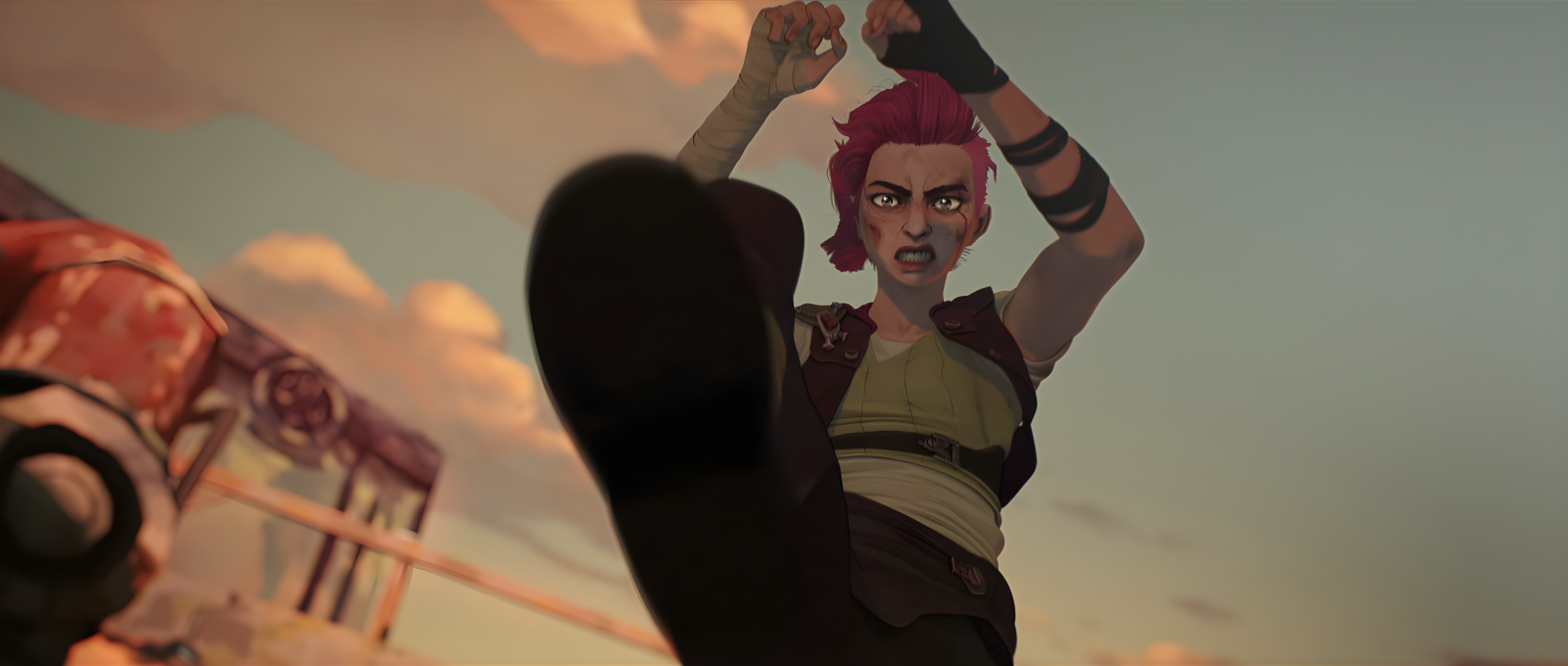 Wallpaper : Vi League of Legends, League of Legends, arcane, tv series ...