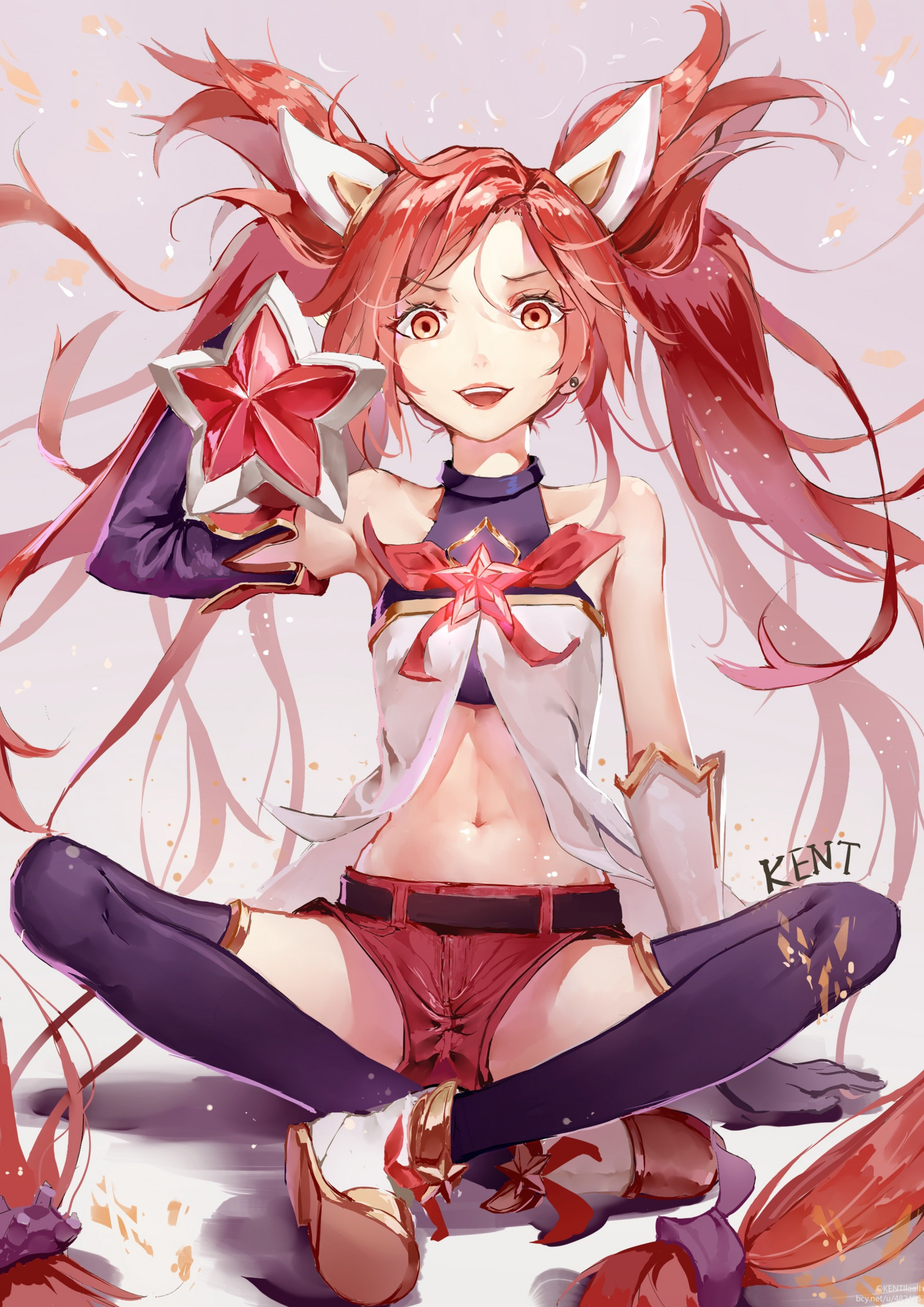 Wallpaper Illustration Redhead Long Hair Anime Girls Shorts