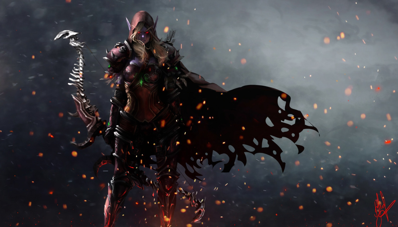 วอลเปเปอร์ : Blizzard Entertainment, เกม PC, ตาแดง, สาวแฟนตาซี, ศิลปะ ...