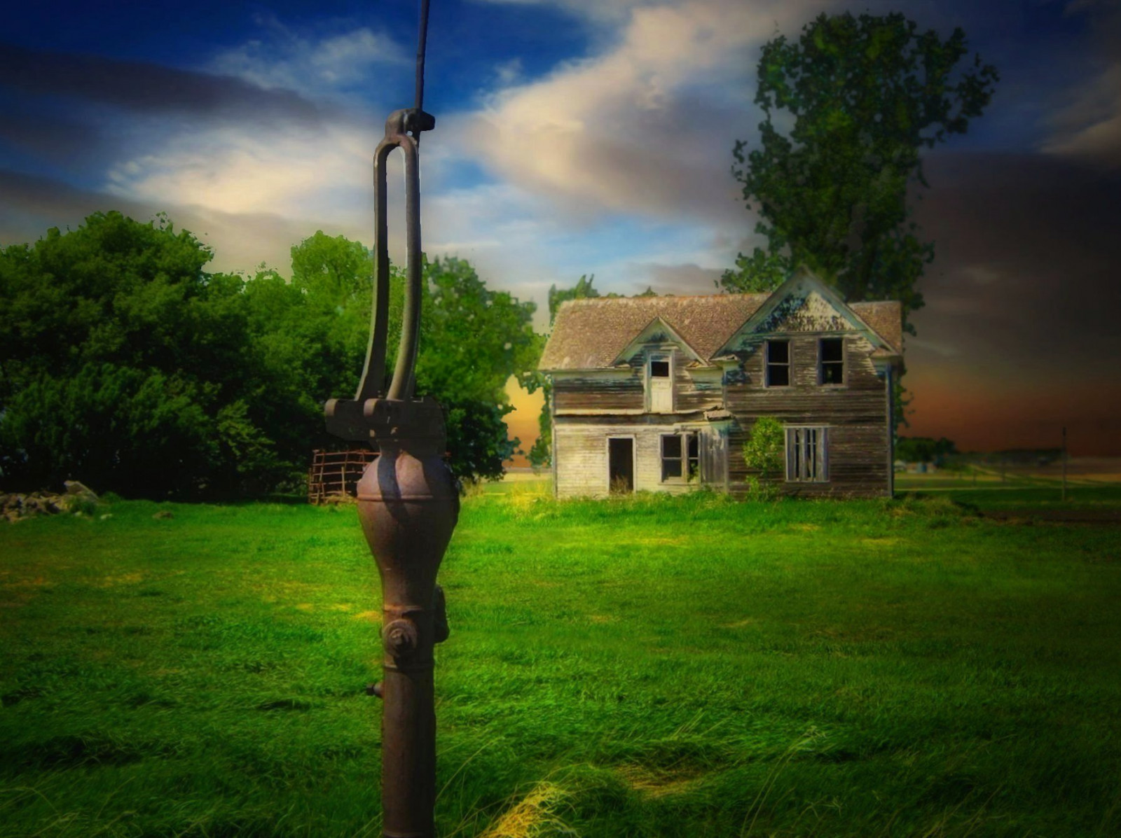 Wallpaper : trees, house, grass, rural, farm, northdakota, prairie ...