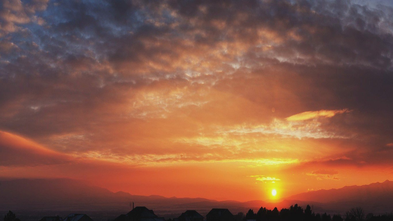 Wallpaper : 1366x768 px, clouds, mountains, sky, sunset 1366x768 ...