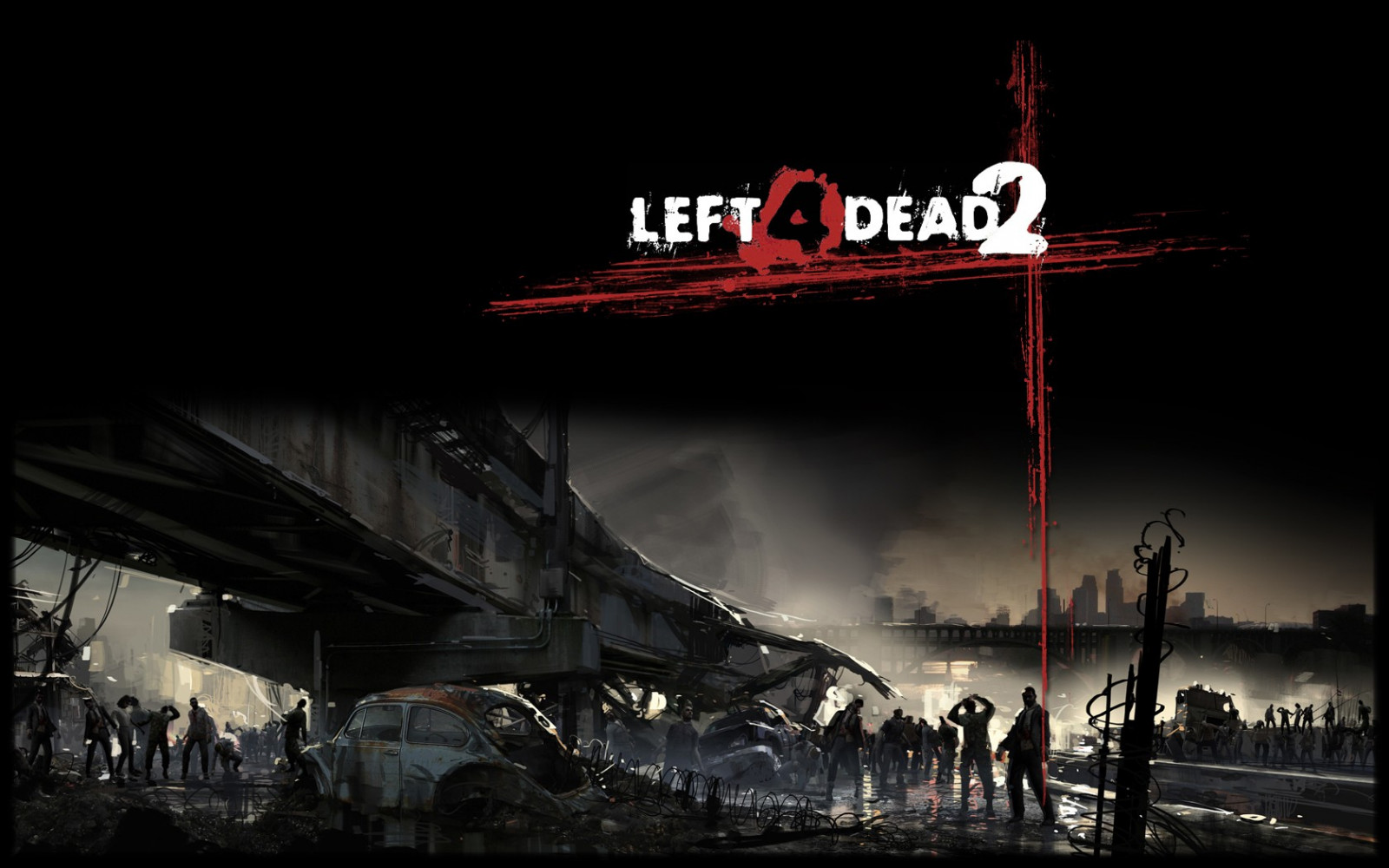 Tapety : videohry, panoráma města, noc, zombies, Left 4 Dead 2, tma ...