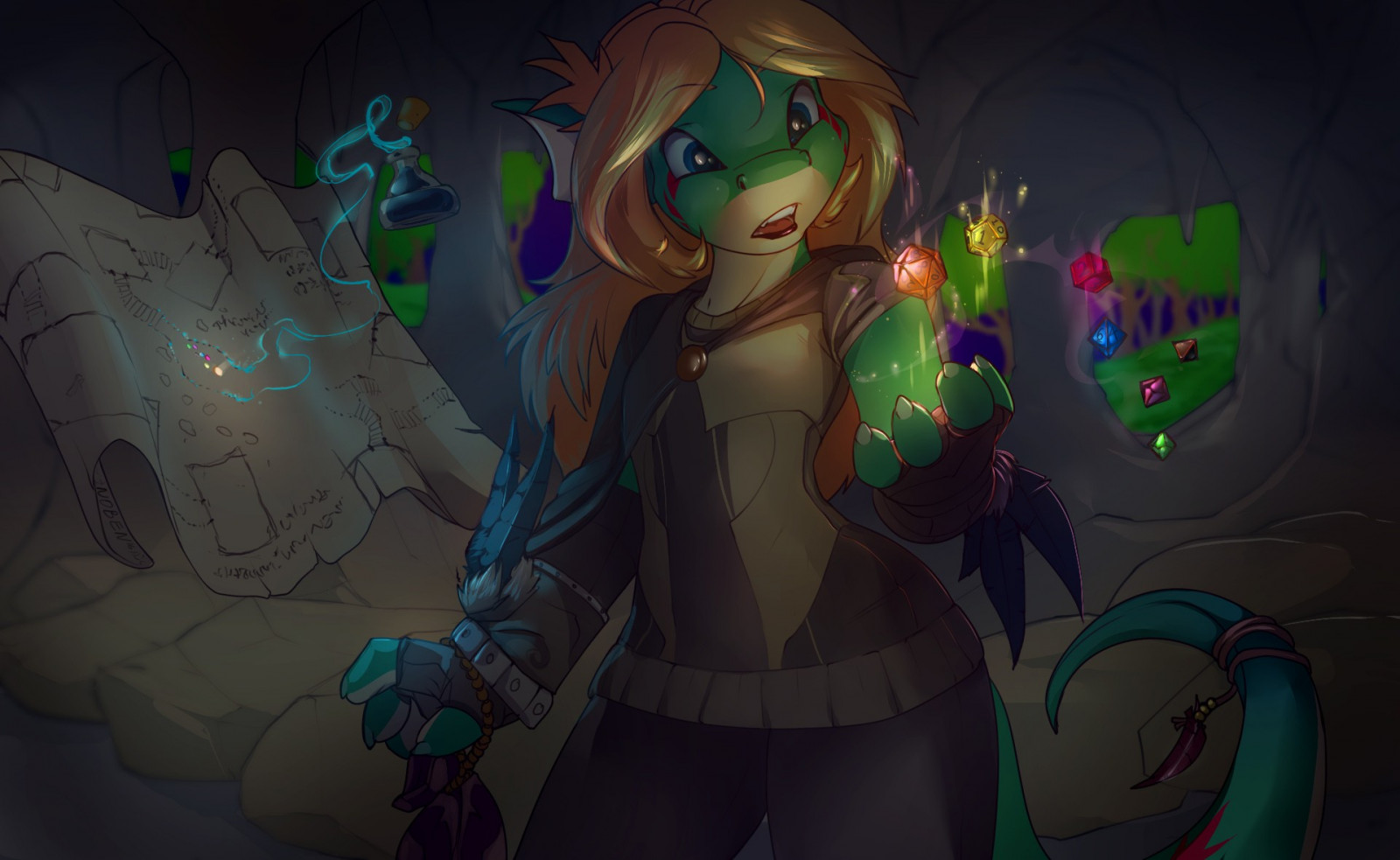 배경 화면 : 삽화, 애니메이션, 마법, 모피, 안 트로, 주사위, 스크린 샷 1920x1180 - bas123 - 62940 ...