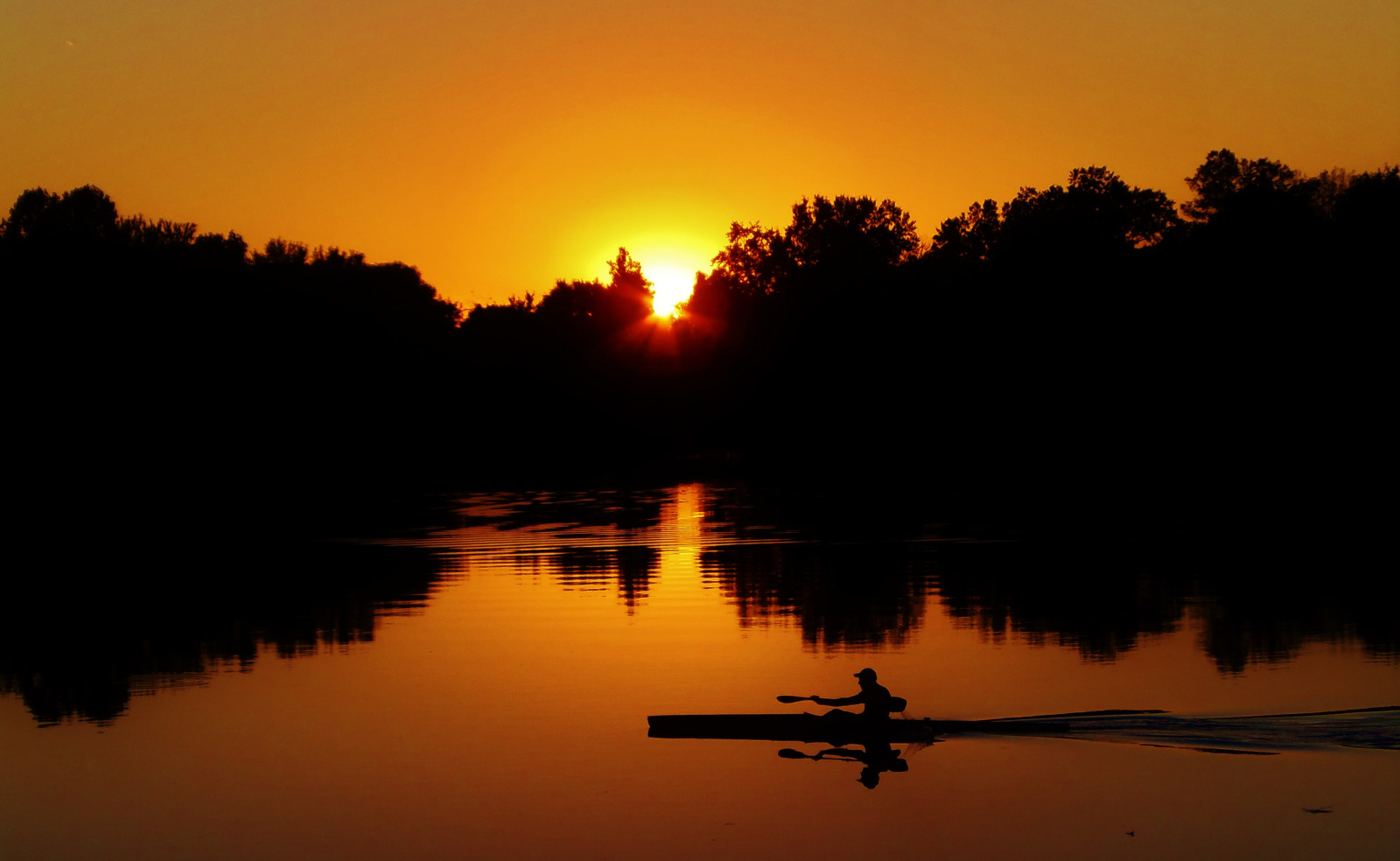 Bakgrundsbilder : solnedgång, usa, Sol, sjö, silhuett, landskap, kajak ...