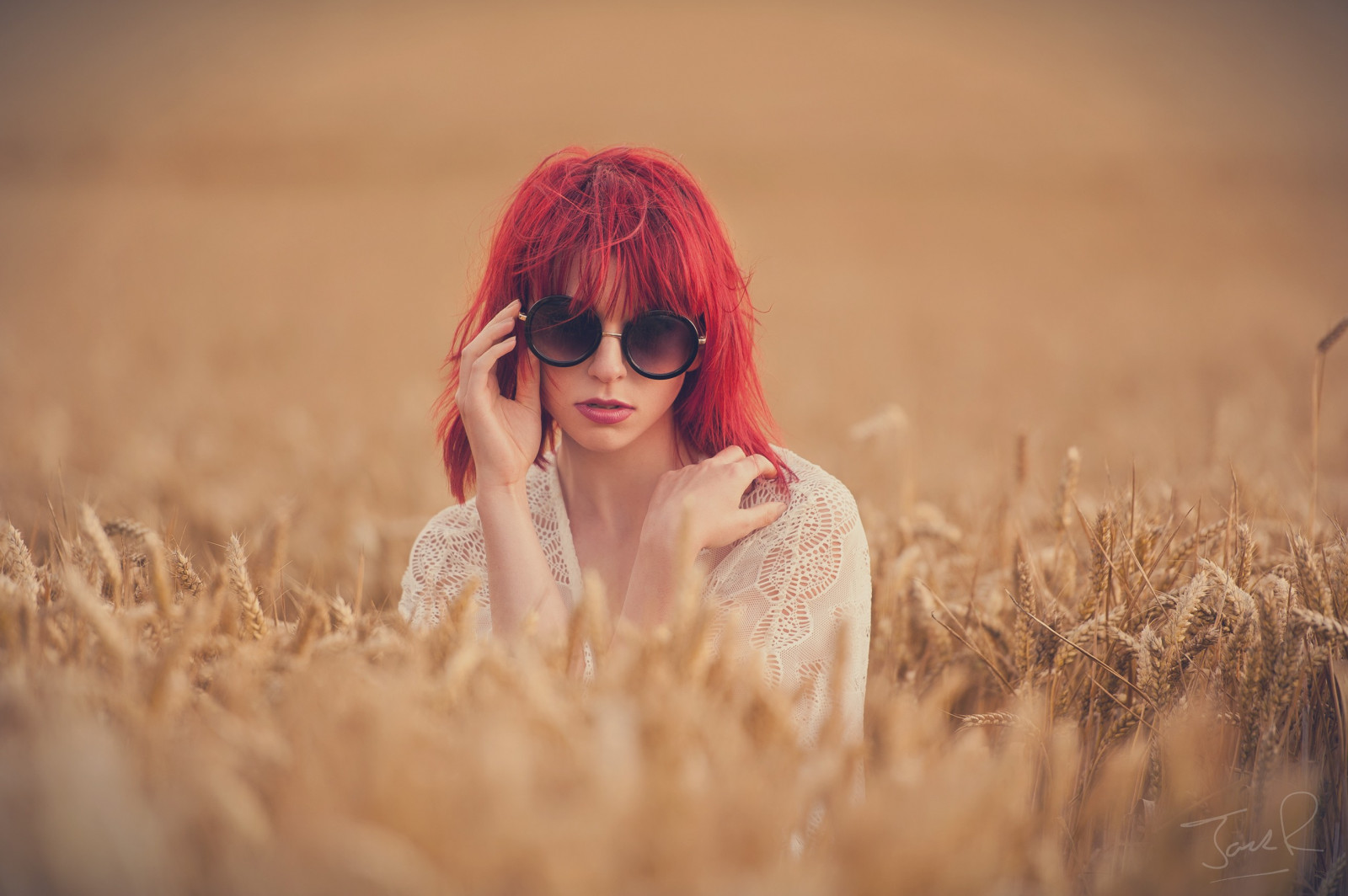 Wallpaper Face Redhead Model Women With Glasses Love Red Jack