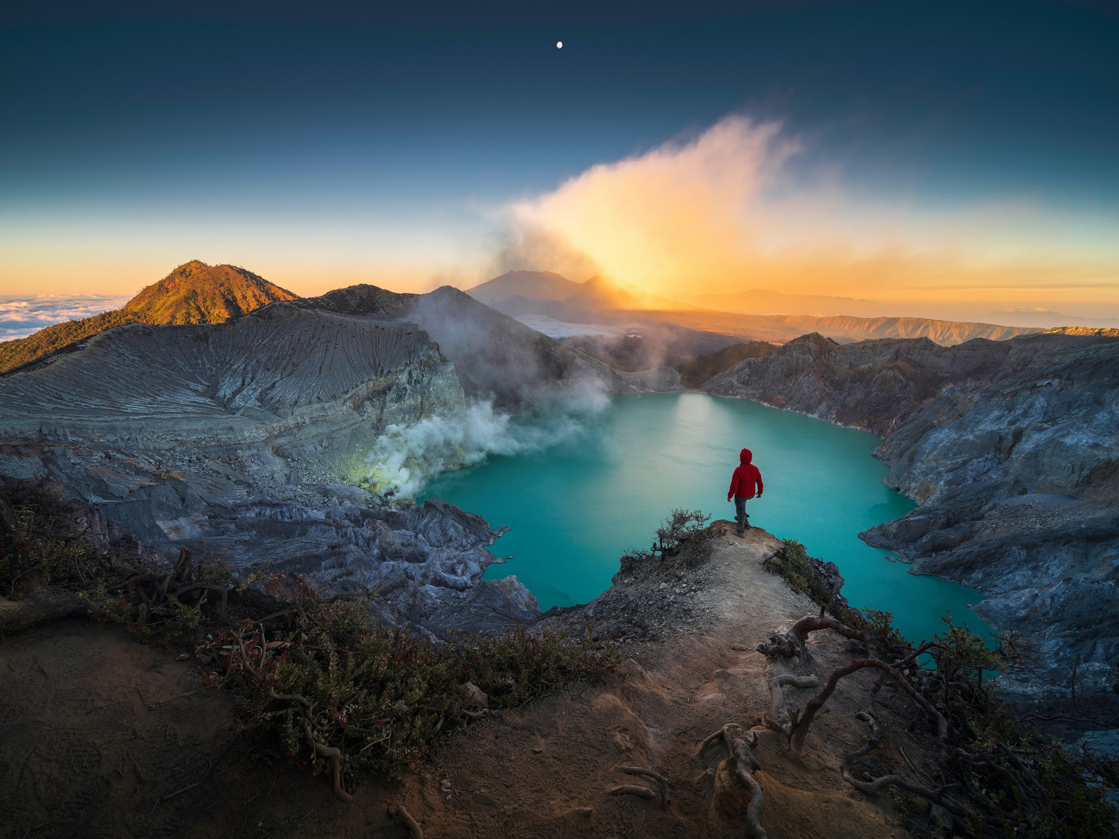 Sfondi : cratere, fotografia, vulcano, lago, Alba, Mount Ijen ...
