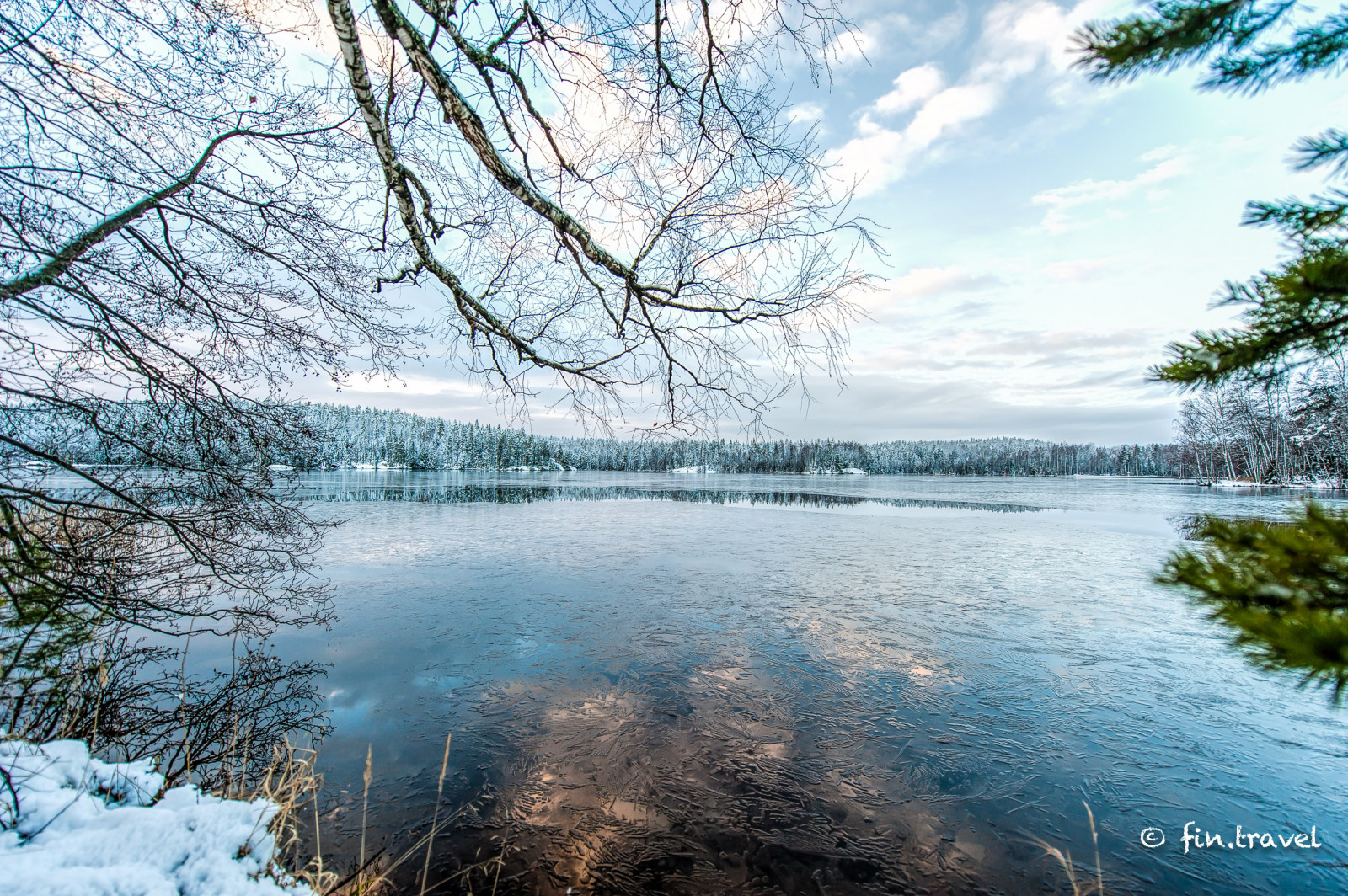 Wallpaper : nature, body of water, winter, sky, reflection, tree ...