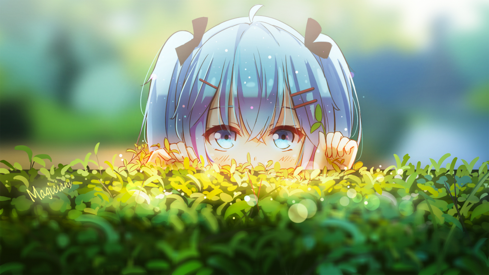 Wallpaper : sunlight, anime, nature, grass, manga, green, Vocaloid ...