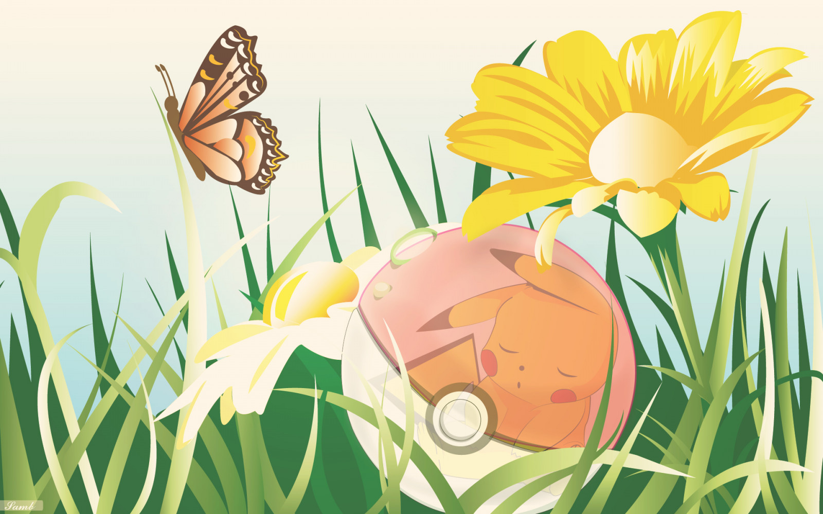 Wallpaper : 1920x1200 px, butterfly, flowers, game, nature, Pikachu ...