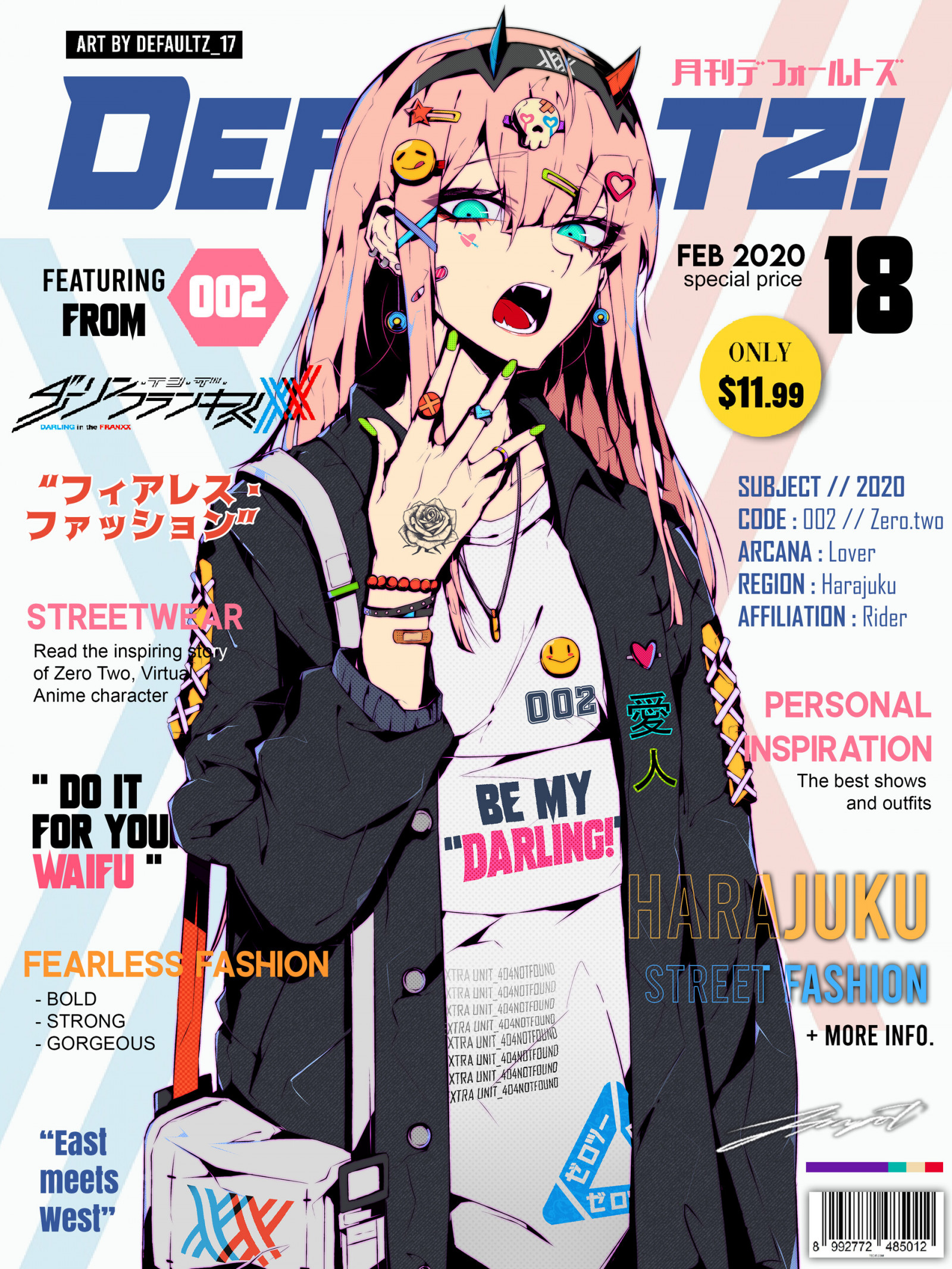デスクトップ壁紙 : 入れ墨, マガジン, 雑誌の表紙, Zero Two Darling in the FranXX, Defaultz ...