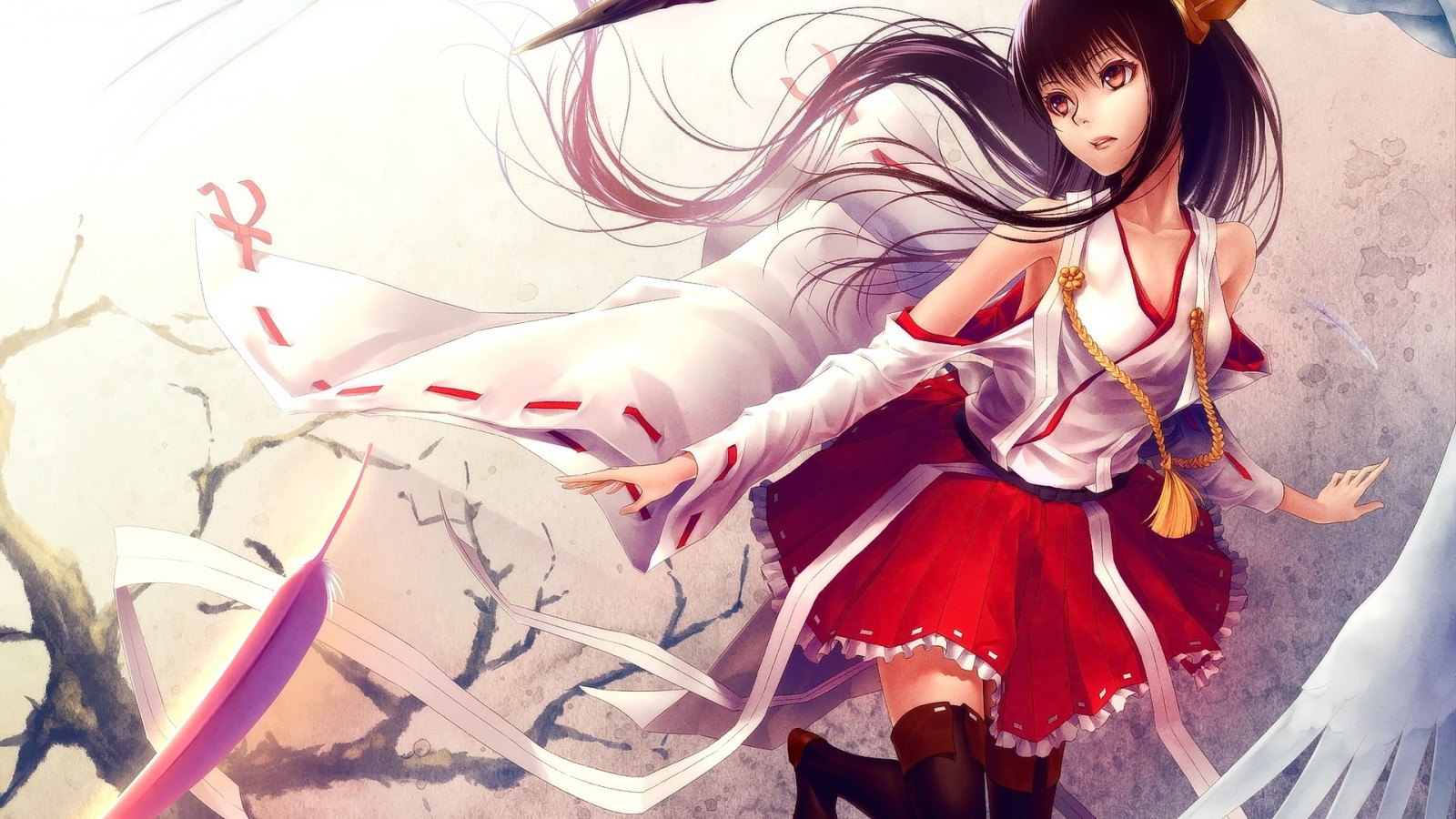 Wallpaper Illustration Looking Away Long Hair Anime Girls