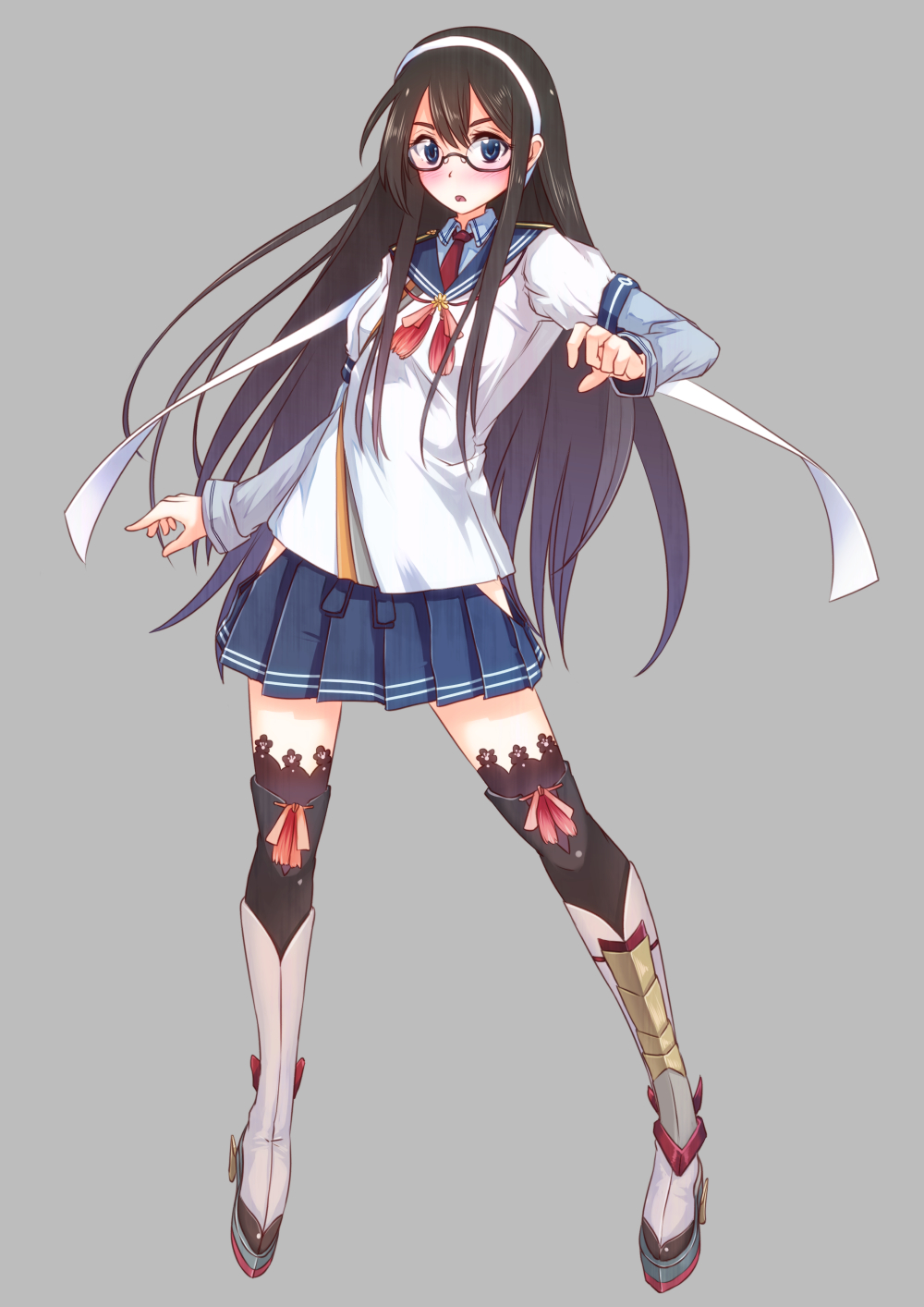 Wallpaper Ooyodo Kancolle Long Hair Black Hair Artwork Digital