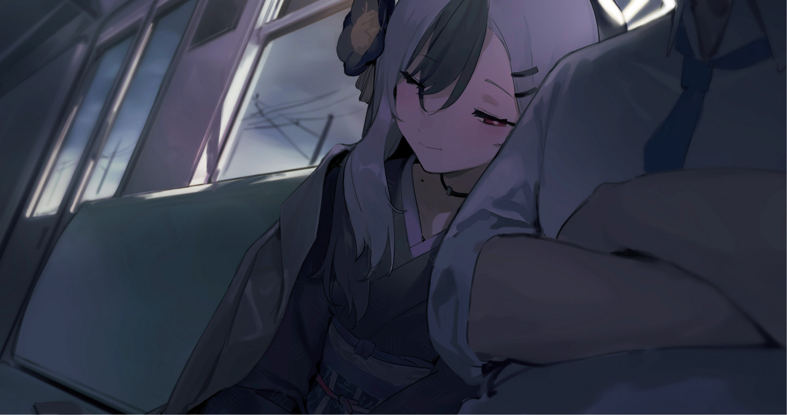 배경 화면 : 경향, 머리카락에 꽃, 기차, two tone hair, 키모노 3697x1952 - Bongic ...