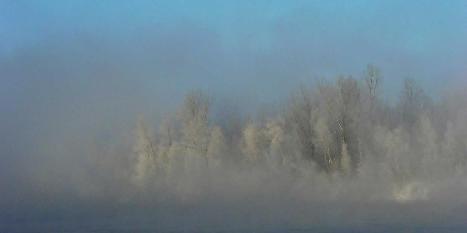 Wallpaper : winter, cold, fog, river, island, frost 2816x1408 ...