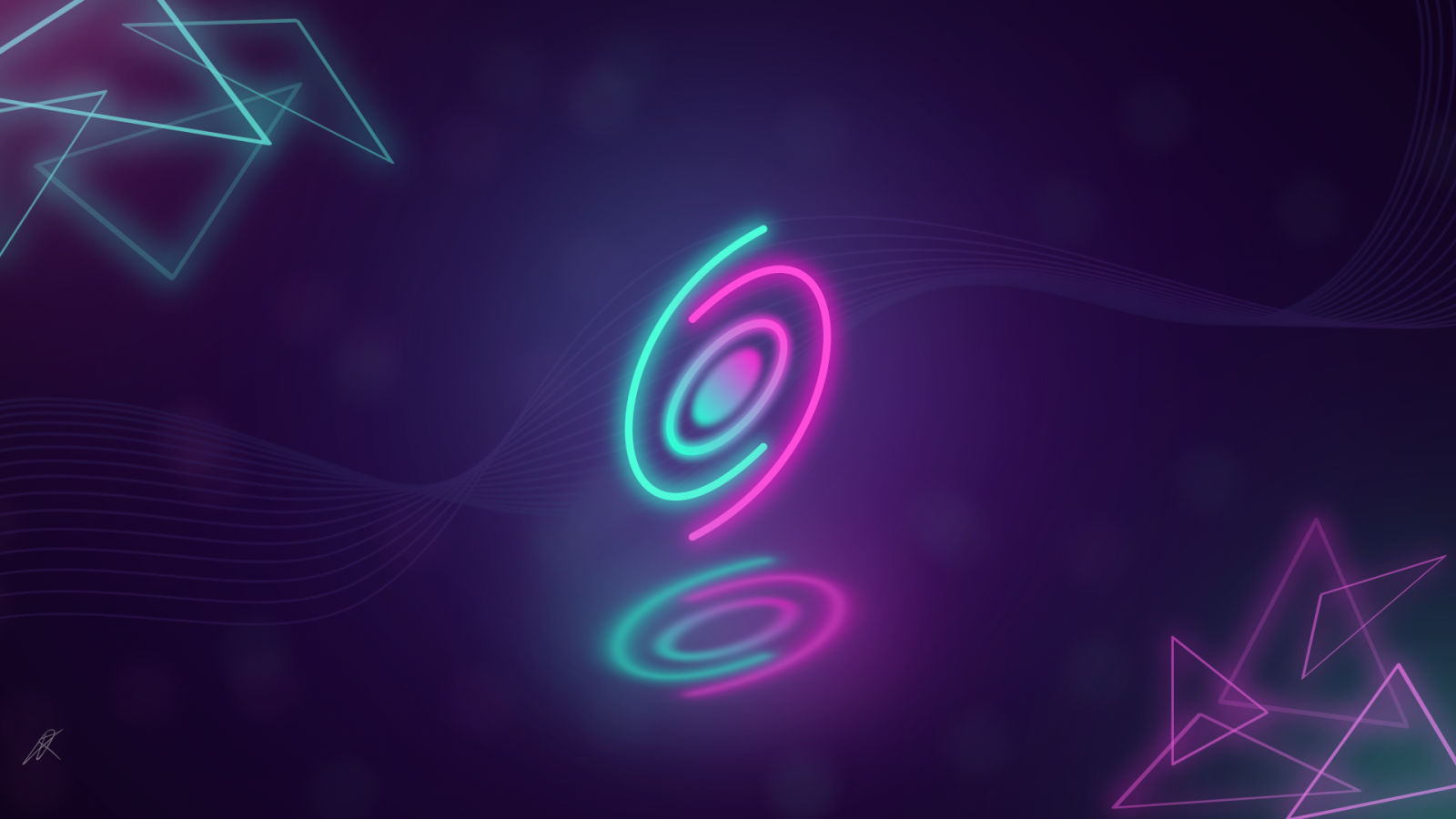 Tapety : neon, abstraktní, symboly, trojúhelník, vektor 1920x1080 ...