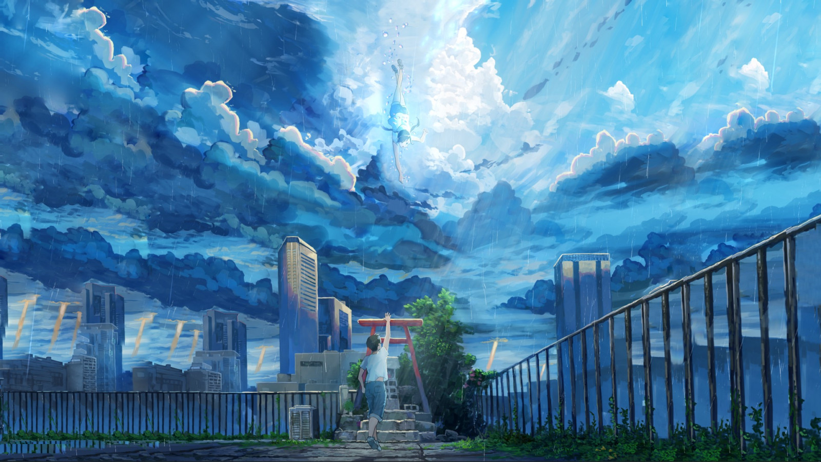 Wallpaper : anime boys, sky, Tenki no Ko 1920x1080 - OneCivilization ...