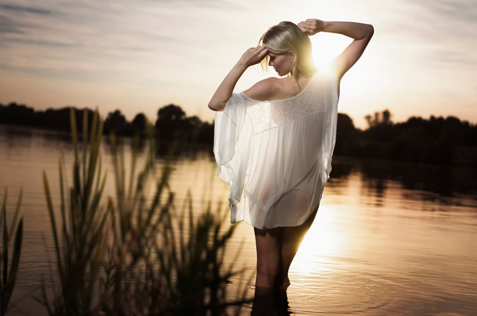 Wallpaper Sunlight Women Outdoors Model Sunset Dress Morning