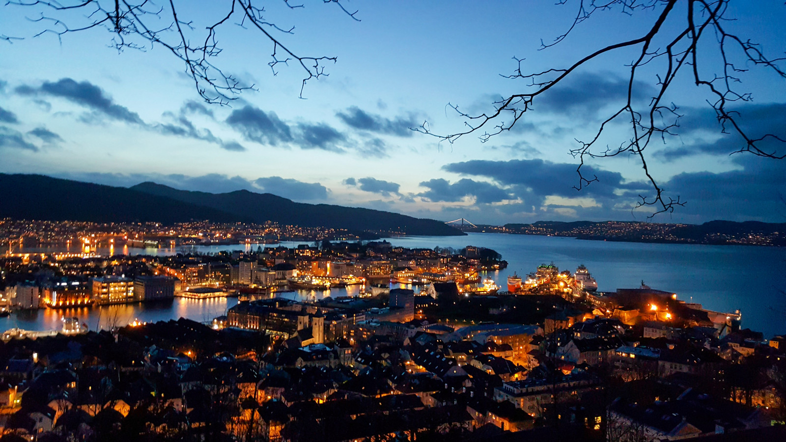 Baggrunde : landskab, solnedgang, hav, by, bybilledet, nat, sø, vand ...