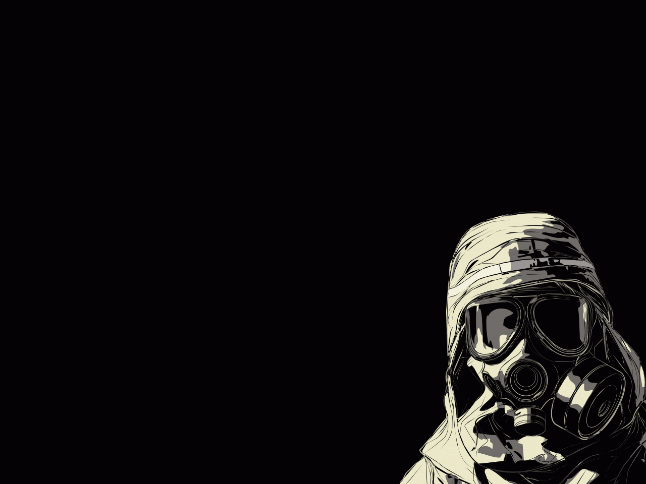 Papel De Parede Sombrio Máscaras De Gás Minimalismo 1280x960