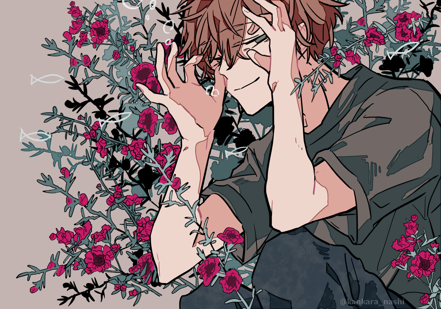 Wallpaper : artwork, original characters, flowers, illustration ...