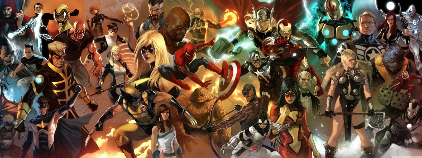 Wallpaper : Marvel Comics, comics, crowd 5600x2100 - UberLost - 118105 ...