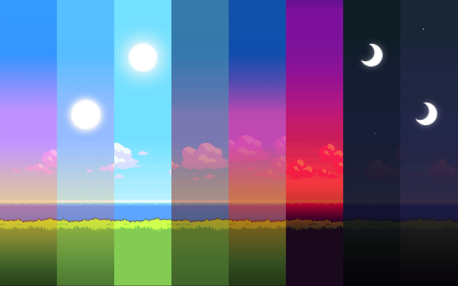 Wallpaper : spektrum, Matahari, Bulan, kolase, seni digital, warna ...