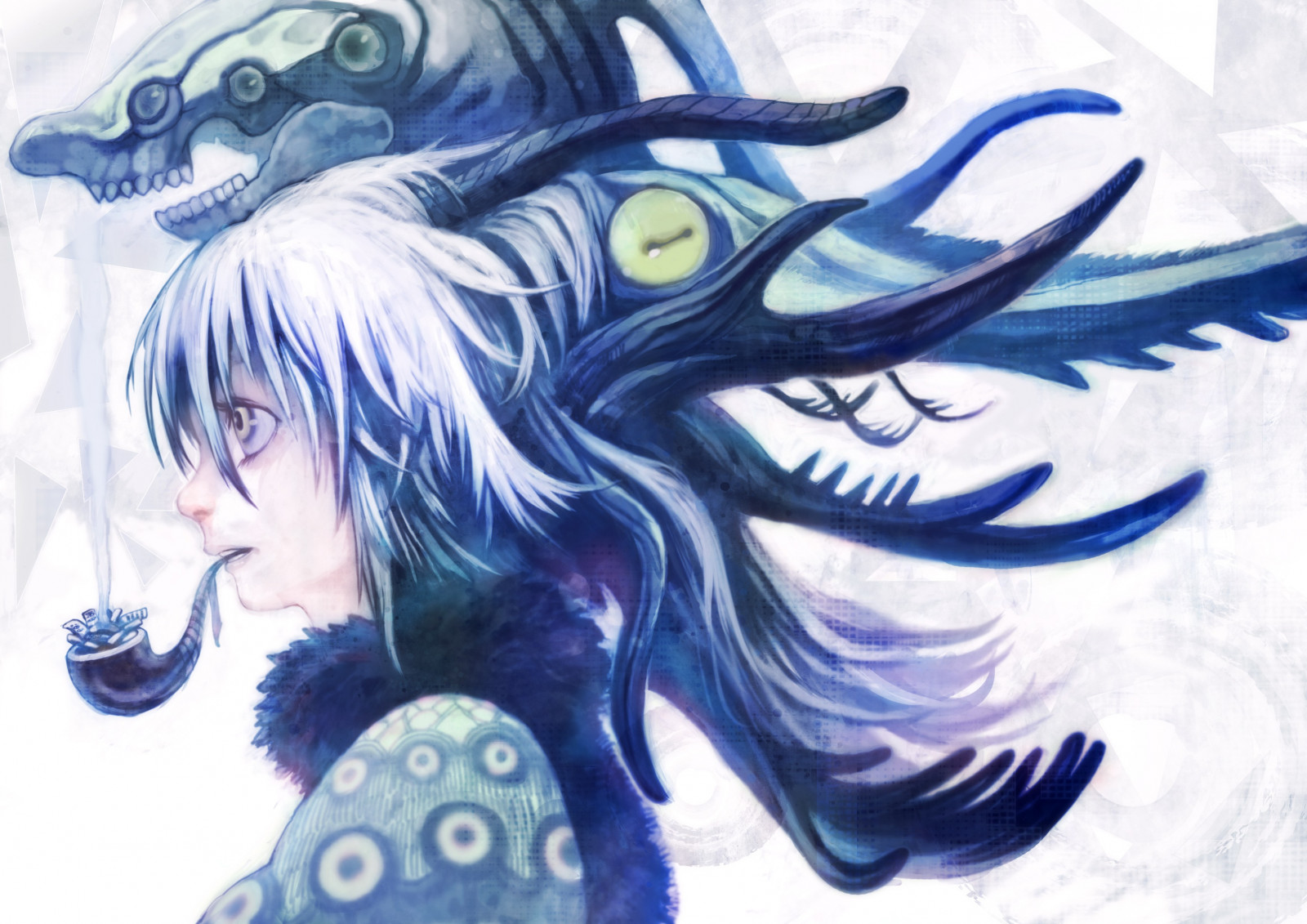 Wallpaper : gambar, ilustrasi, seni fantasi, anime, pipa merokok ...