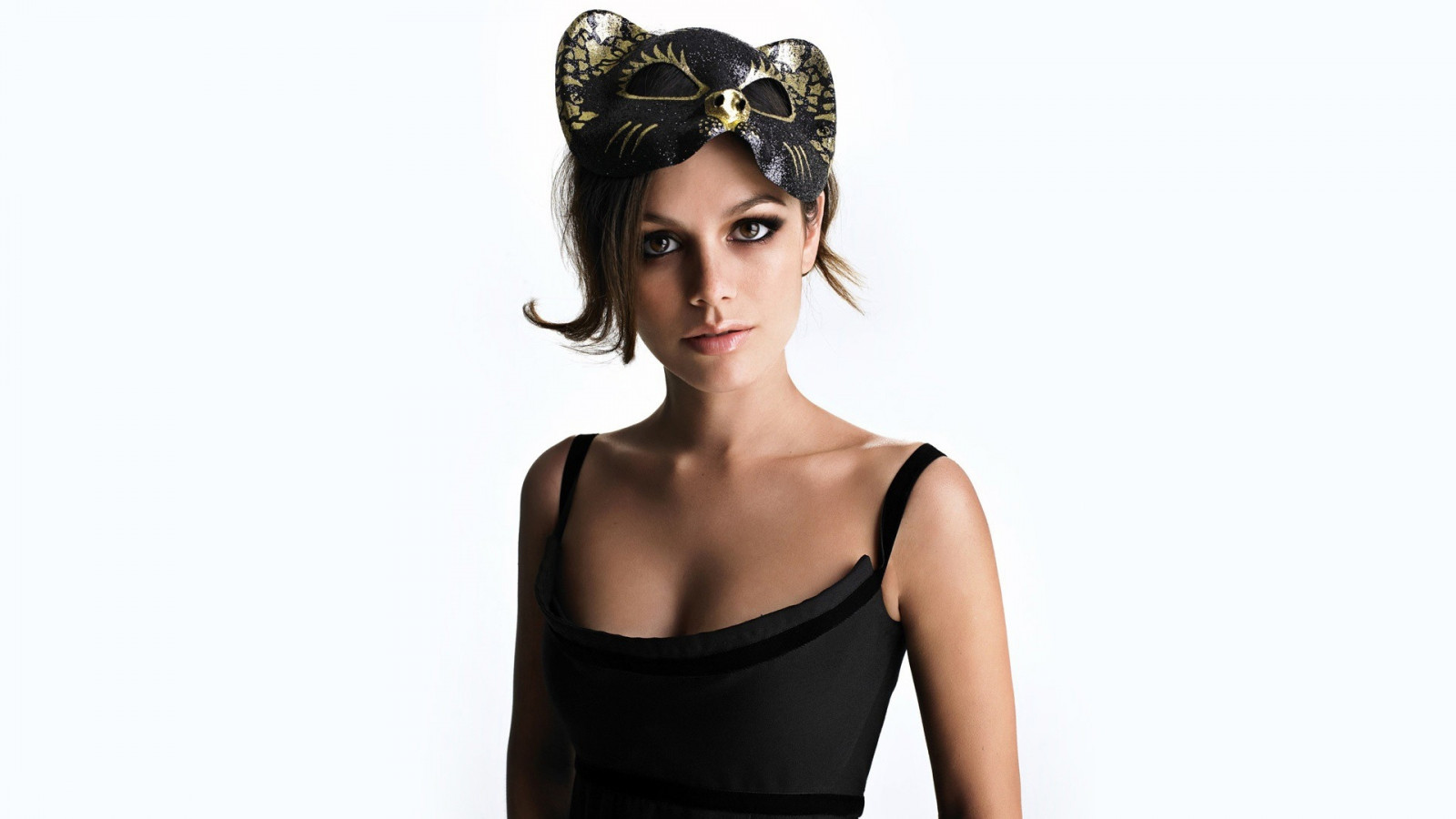 Wallpaper : Rachel Bilson, brunette, face, masks, eyes, celebrity ...