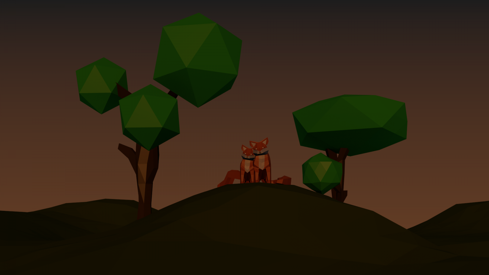 Wallpaper : fox, sunset, 3D, low poly 1920x1080 - Nicolafittipaldi ...