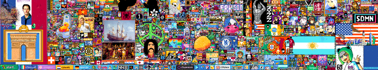 Masaüstü : pixelwar, reddit place, Reddit 8000x1500 - Heroine2000 ...