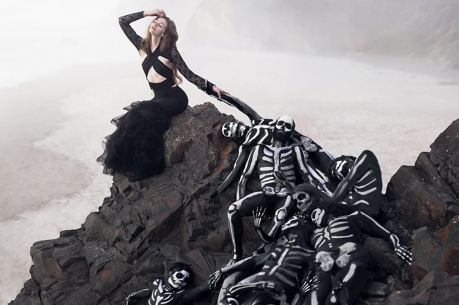 Wallpaper : women, model, winter, skeleton, mythology 1680x1118 ...